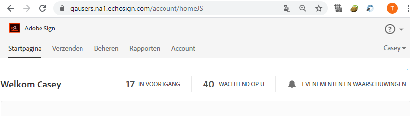 Wijziging van het Echosign-domein (EDC)
