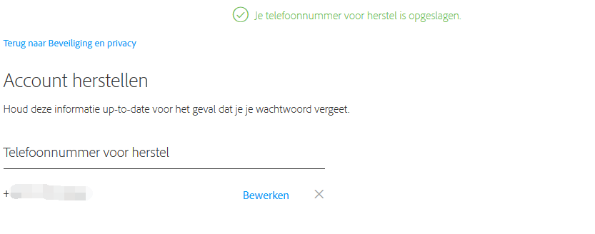 Je telefoonnummer gebruiken om je account te herstellen