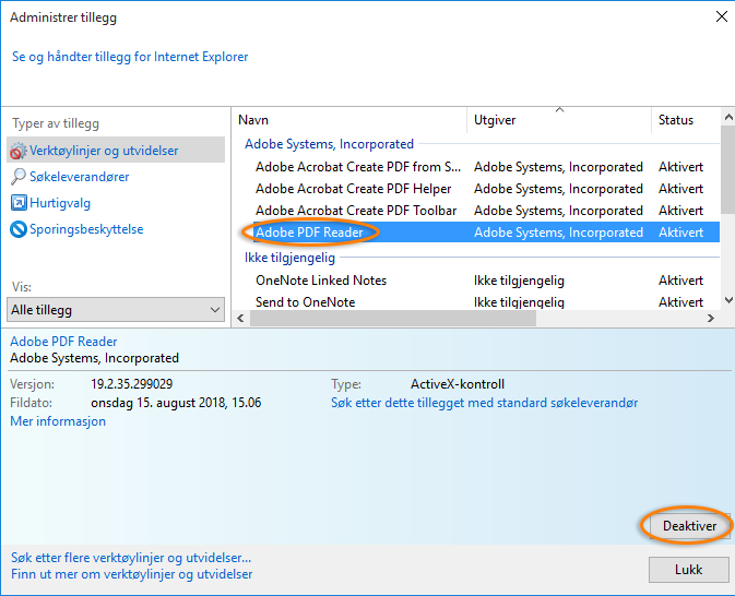 Vise PDF i nettleser Adobe Acrobat, Acrobat Reader