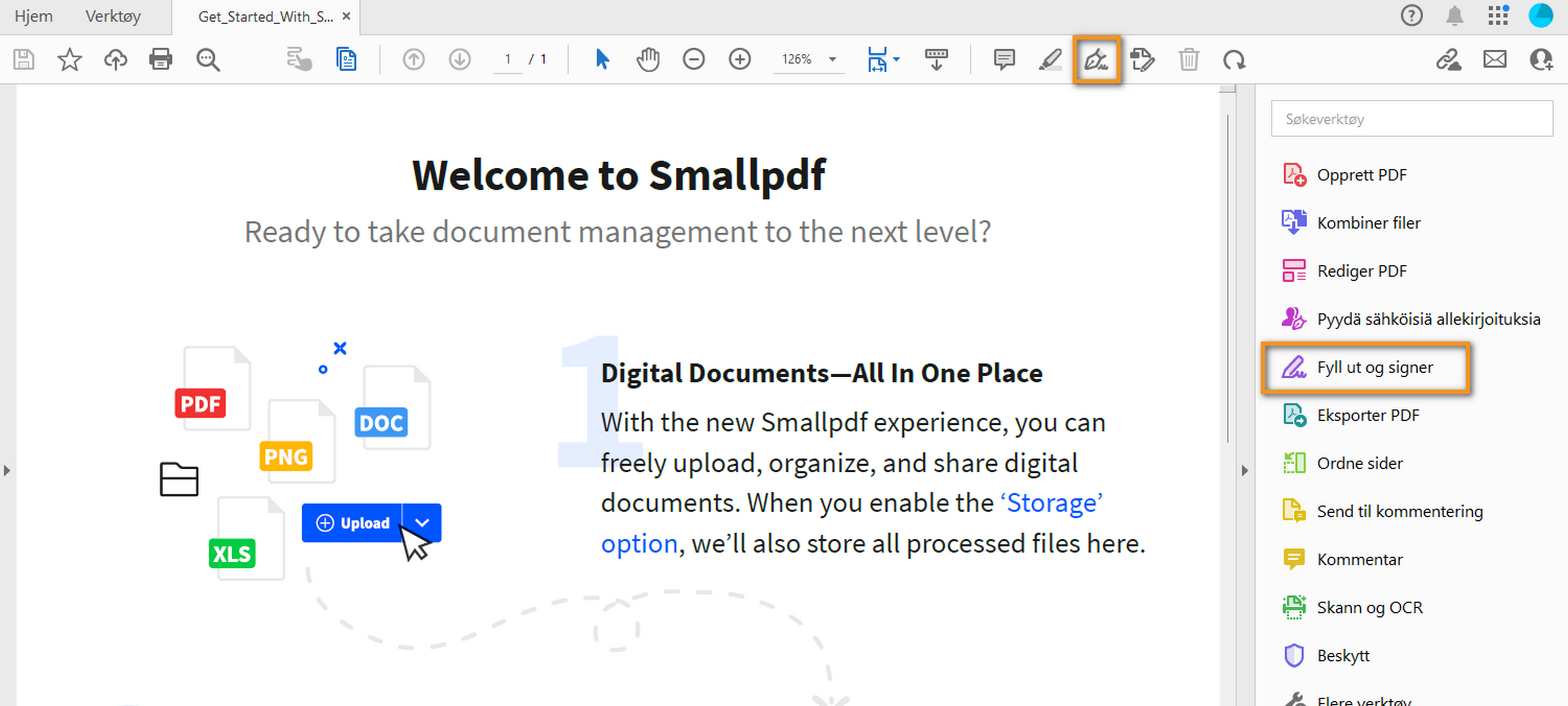Hvordan signere PDF med Acrobat DC Fill & Sign