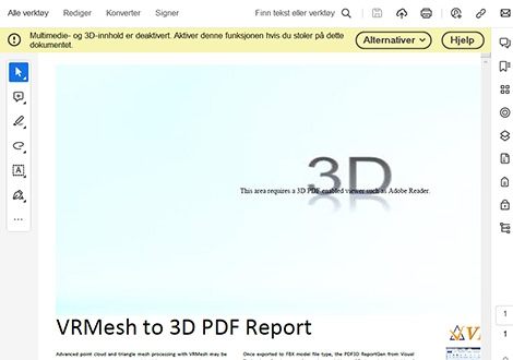 Vise 3D-modeller i PDF-filer, Adobe Acrobat