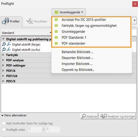Preflight-biblioteker (Acrobat Pro)
