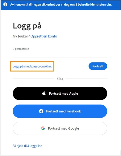 Logg på sikkert med en passnøkkel