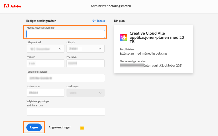 Lær hvordan du betaler hvis en betaling var mislykket