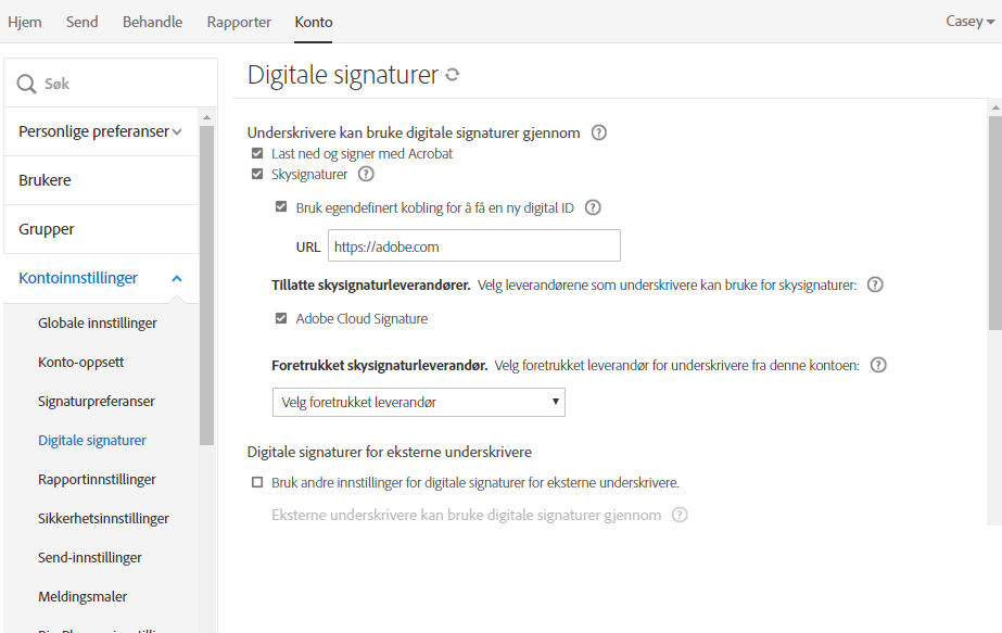 Bruke digitale signaturer