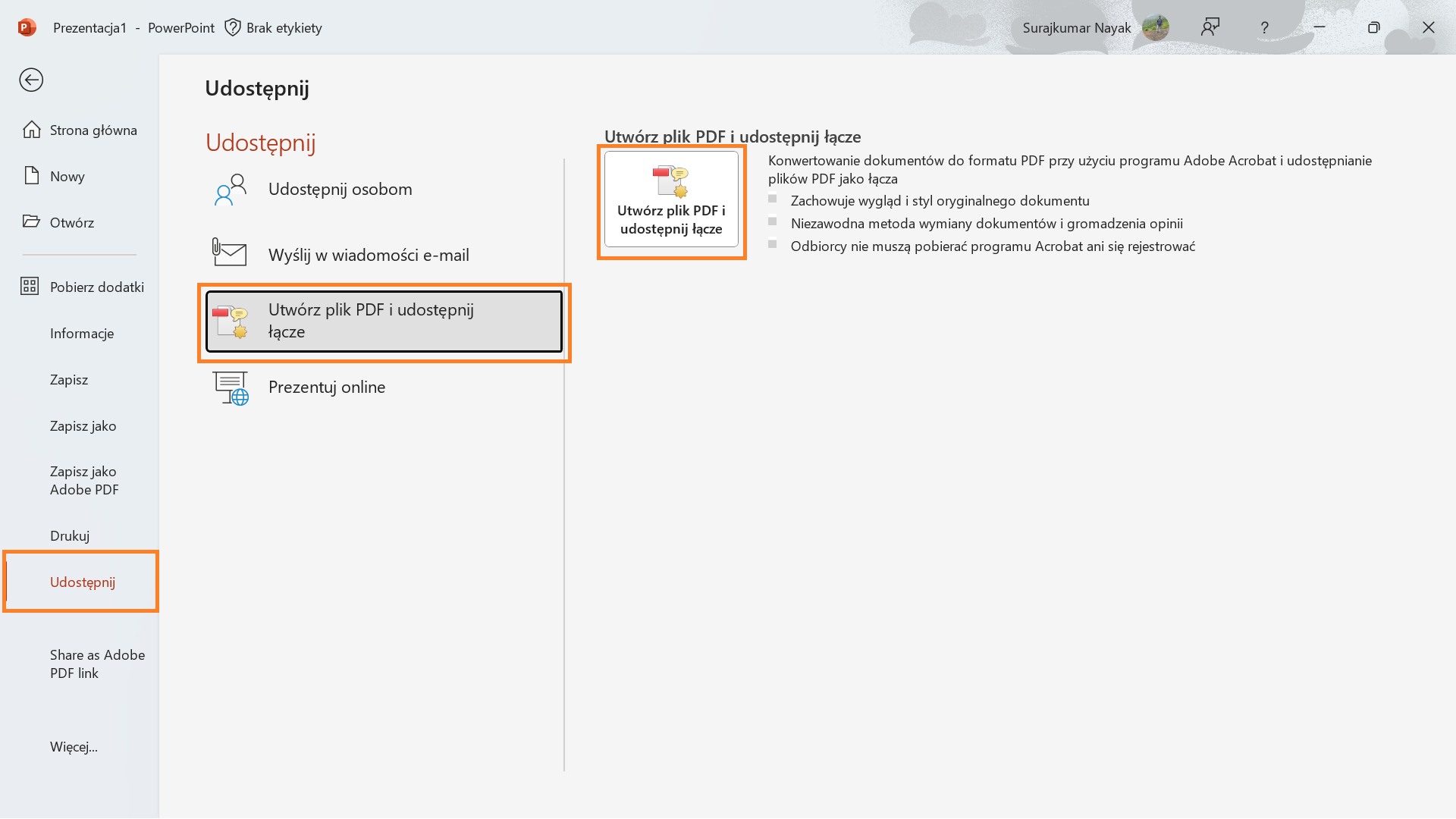 Tworzenie plików PDF za pomocą modułu PDFMaker w programie Adobe ...