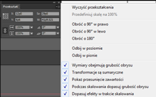 Przekształcanie obiektów w programie InDesign