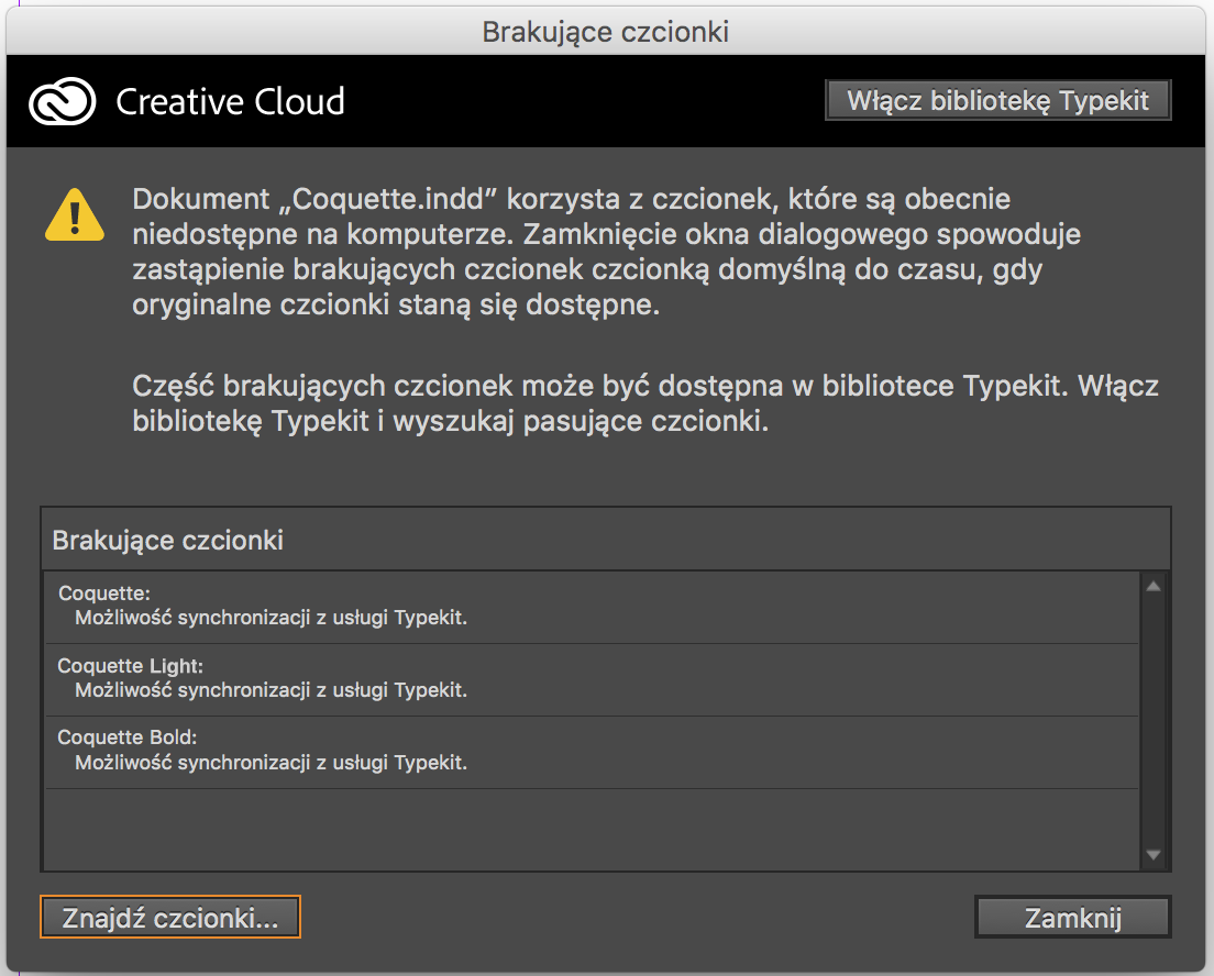 Instalowanie i korzystanie z czcionek w programie InDesign