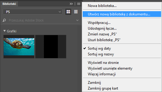 Biblioteki Creative Cloud w programie Photoshop