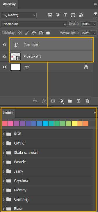 Korzystania z paneli Kolor i Próbki w programie Photoshop