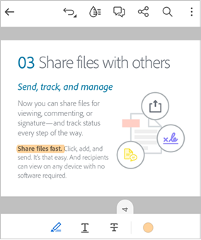 Como trabalhar com PDFs na Nova Experiência do Acrobat Reader para Android