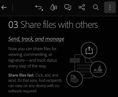 Como trabalhar com PDFs na Nova Experiência do Acrobat Reader para Android