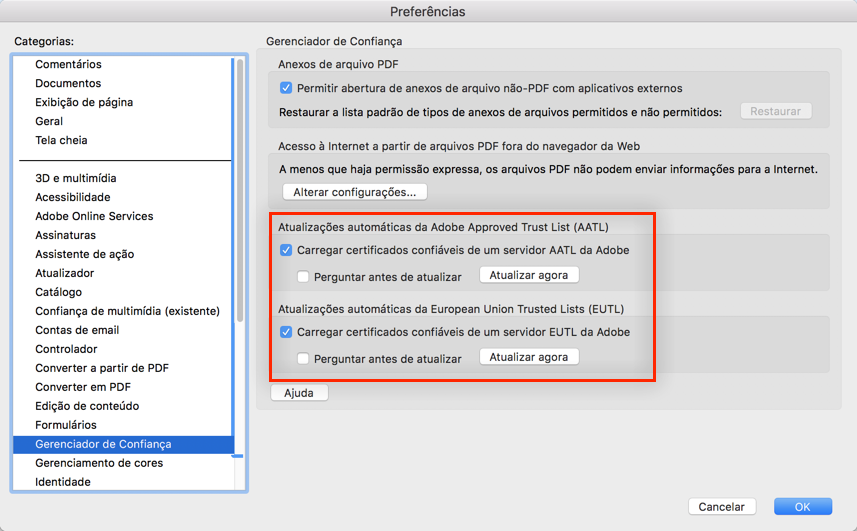 Os Certificados São Corrompidos Após Atualizar O Acrobat Ou O Acrobat Reader Trusted Certificate