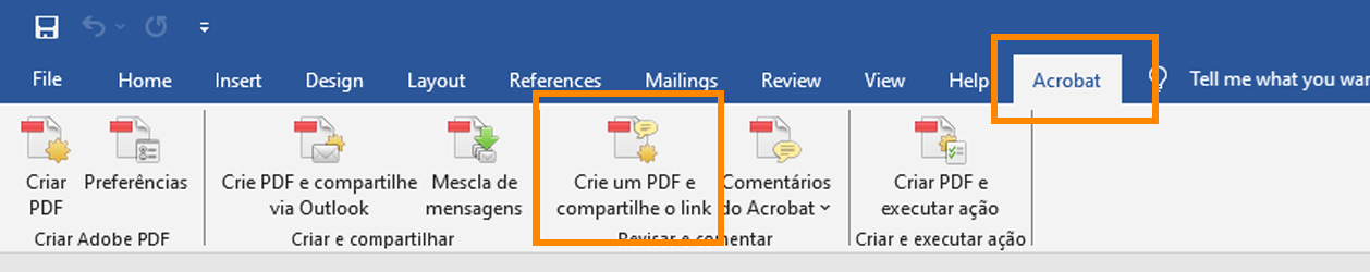 Criação de PDFs com o PDFMaker no Adobe Acrobat (Windows)