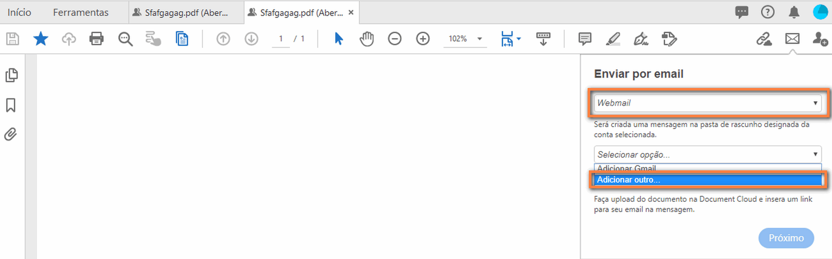 Como enviar um PDF por email a partir do Acrobat