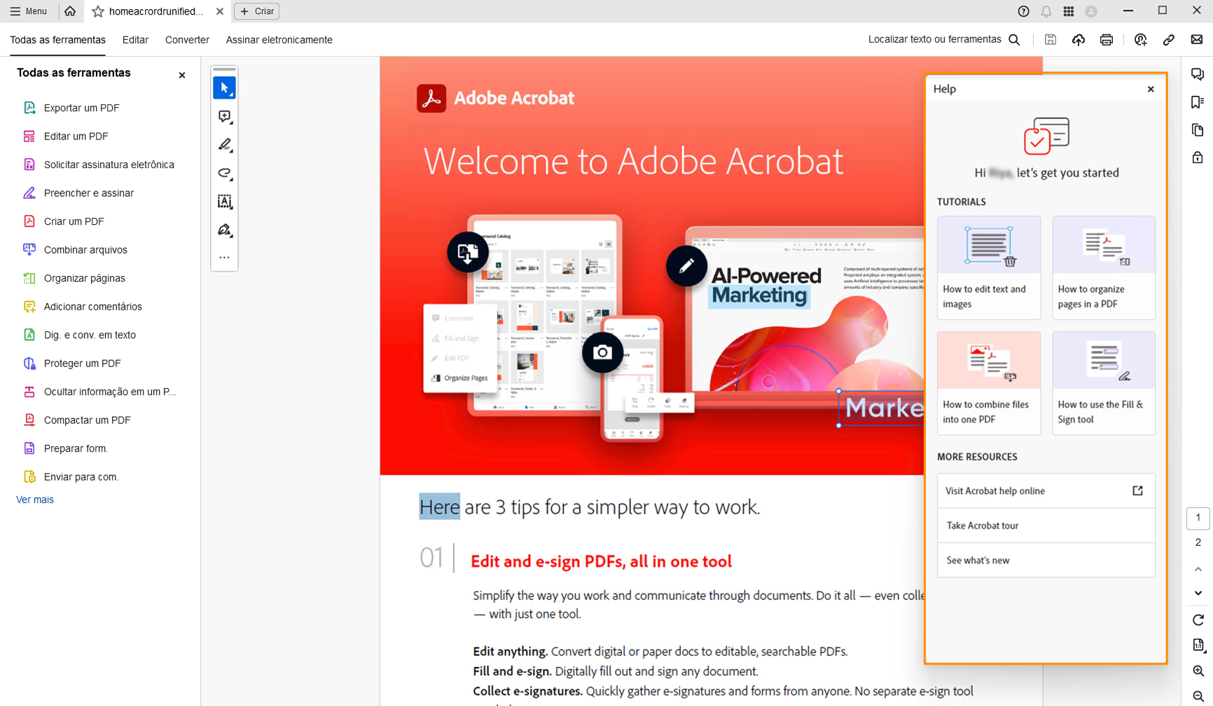 Novidades no Adobe Acrobat