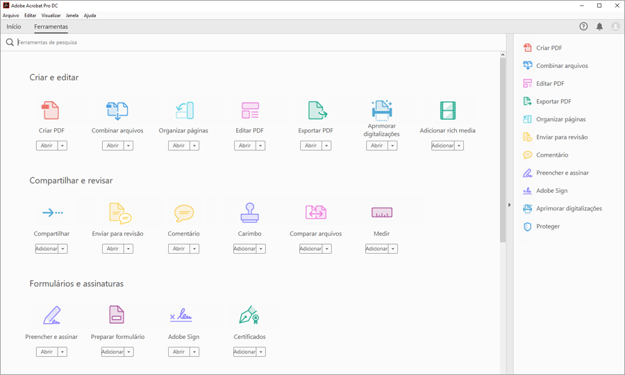 Noções básicas do Workspace do Adobe Acrobat no Acrobat 2017 e Acrobat ...