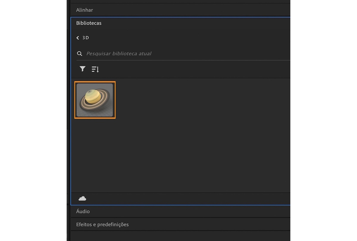 Importação de modelos 3D das bibliotecas da Creative Cloud