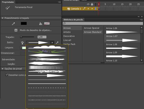 Uso do Pincel no Animate