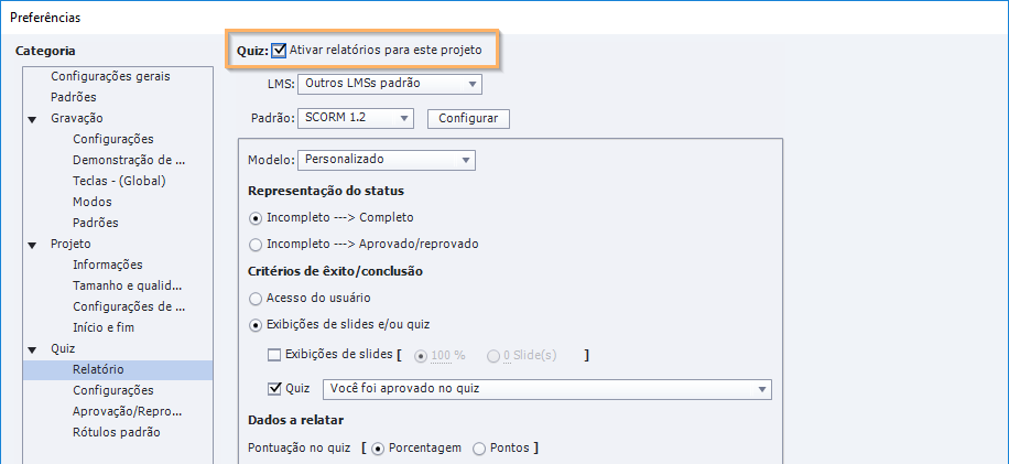 Usar o Adobe Captivate com um LMS