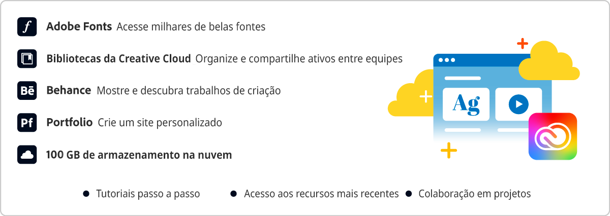 Descubra mais sobre o plano Adobe Creative Cloud Todos os Apps