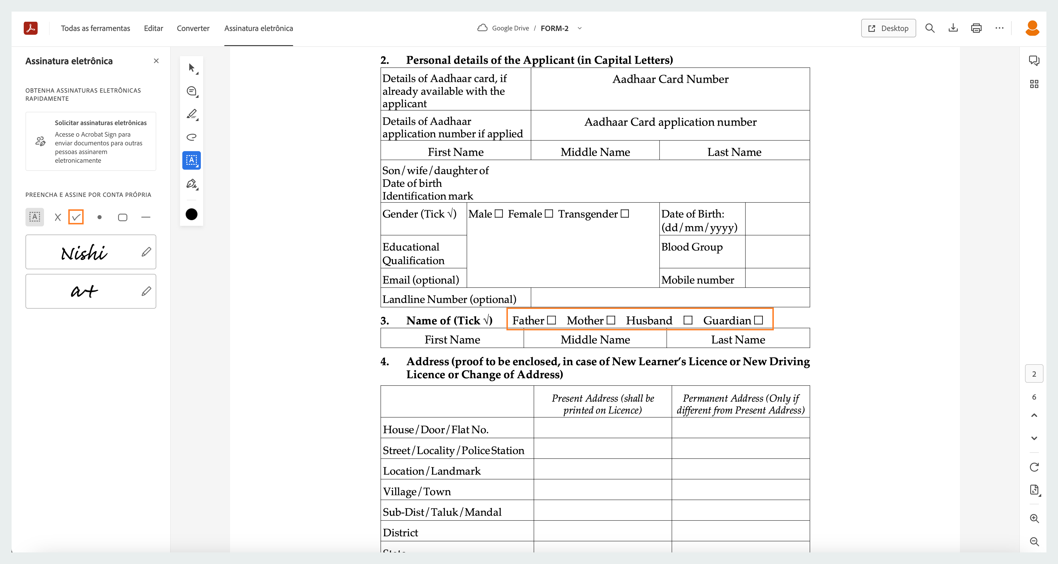 Usar a extensão Adobe Document Cloud para Google Drive