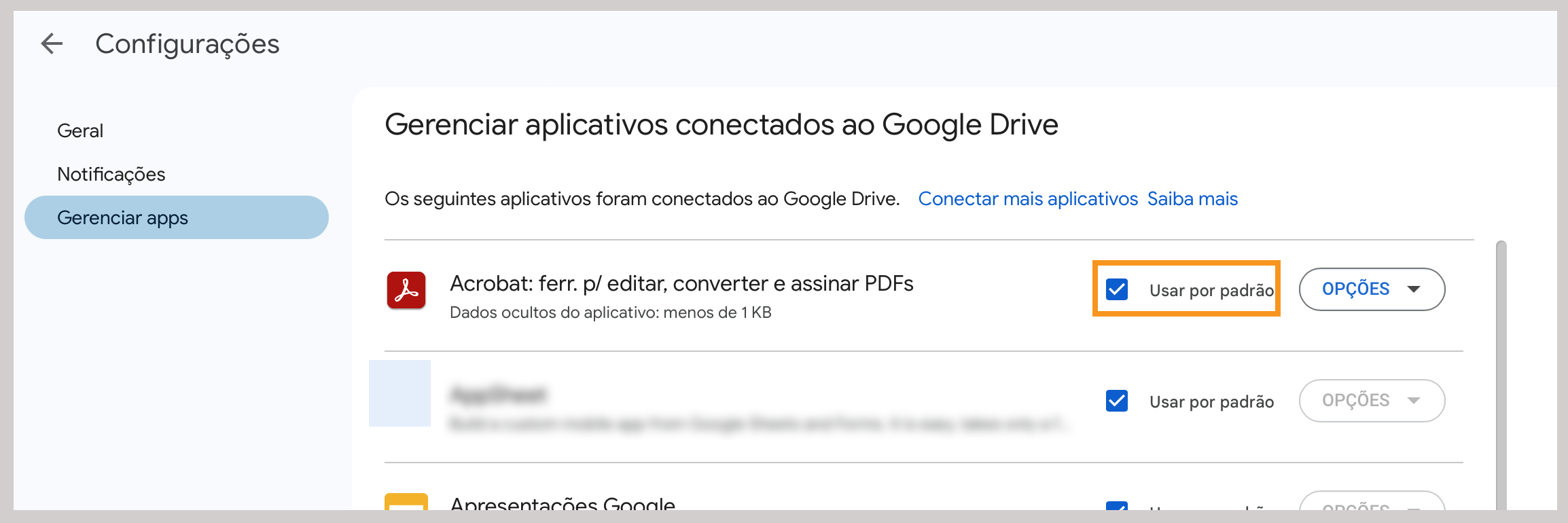 Usar a extensão Adobe Document Cloud para Google Drive