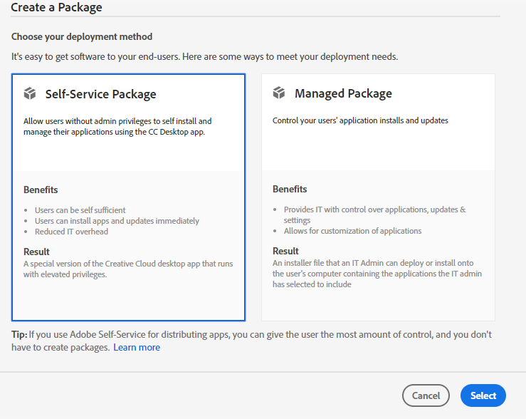 Criar pacotes de licenciamento por usuário nomeado