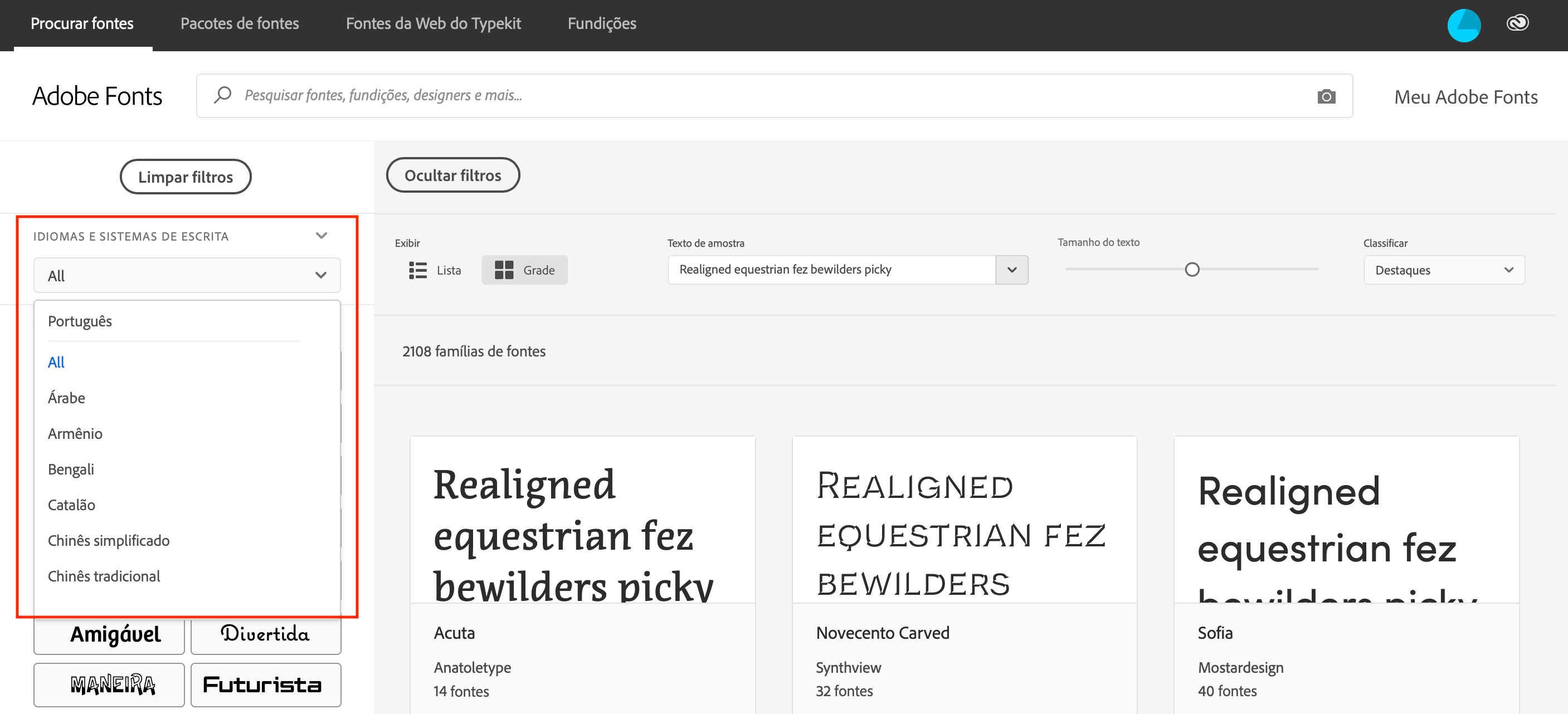 Adicionar fontes ao seu site
