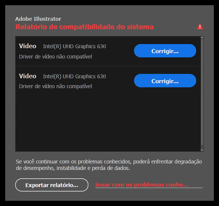 Desempenho de GPU no Illustrator | Atualizações de driver