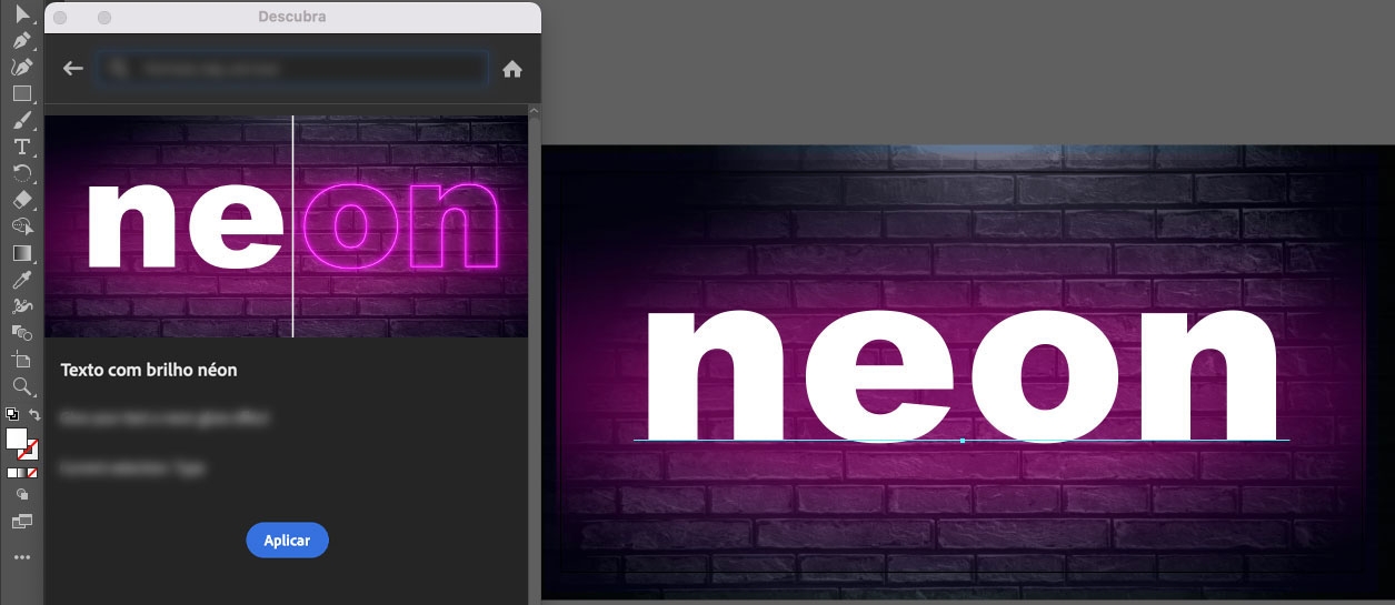 Aplicar efeito de brilho de néon ao texto