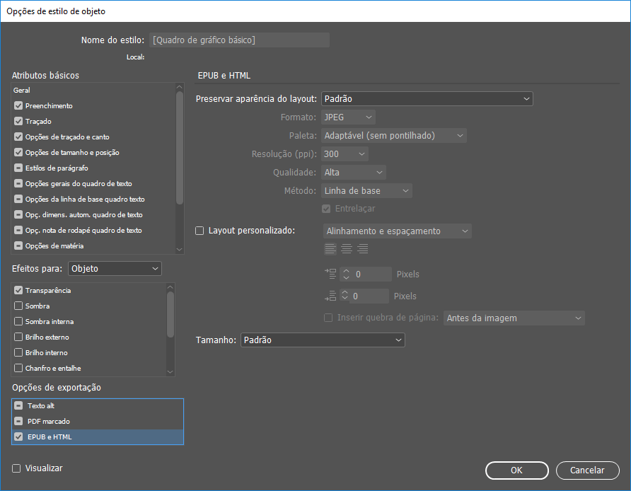 Usar estilos de objeto para formatar objetos em um documento do InDesign