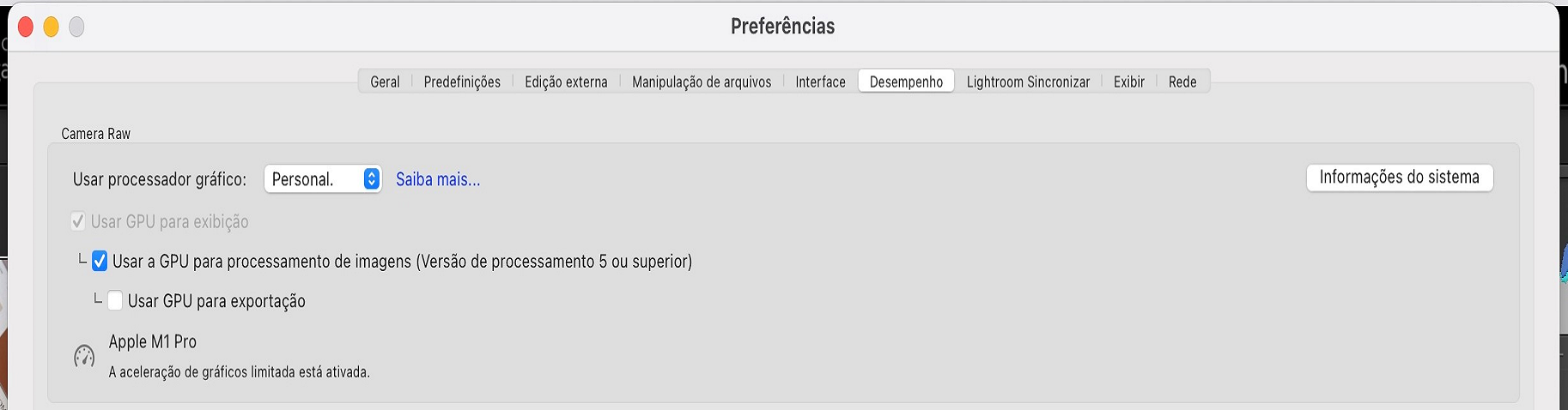Perguntas frequentes sobre a GPU do Adobe Lightroom Classic