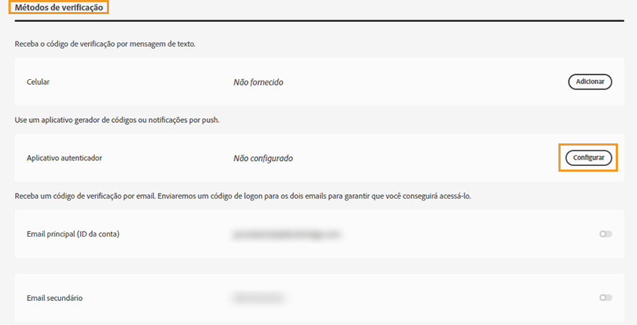 Manter sua conta da Adobe segura