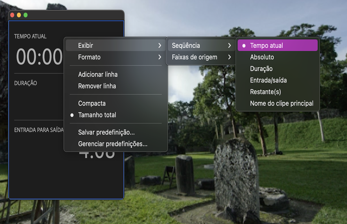 Trabalhar com o timecode no Premiere Pro