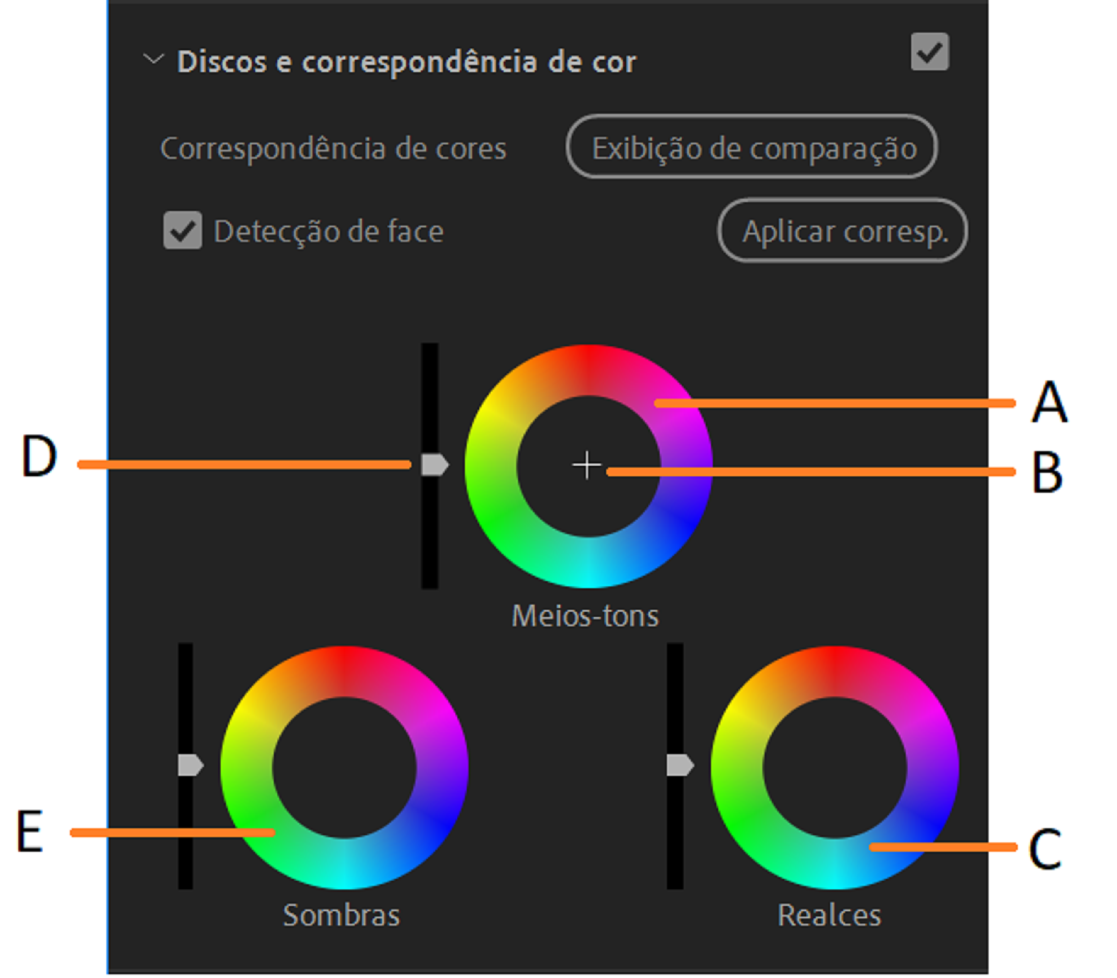 Corrigir e corresponder cores entre as tomadas