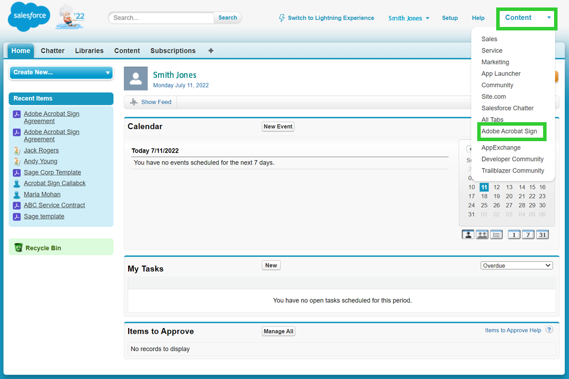 Adobe Acrobat Sign para Salesforce (Perfil Classic): guia do usuário