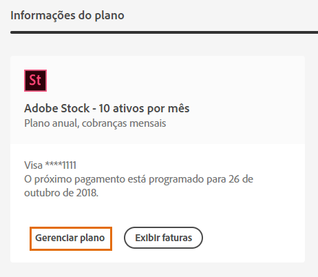 Cancelar sua associação do Adobe Stock