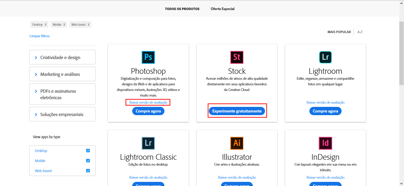 Loja da Adobe | Perguntas frequentes sobre pedido e pagamento on-line