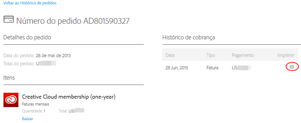 Loja da Adobe | Perguntas frequentes sobre pedido e pagamento on-line