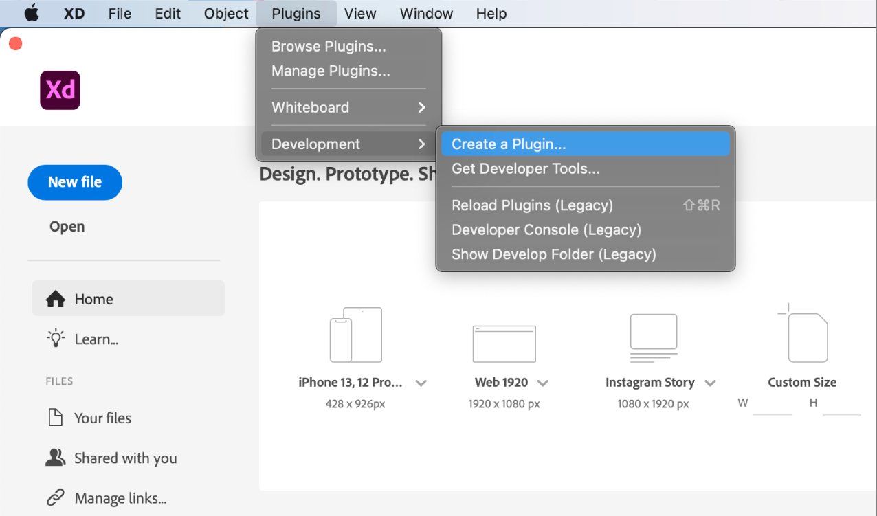 Plug-ins no XD