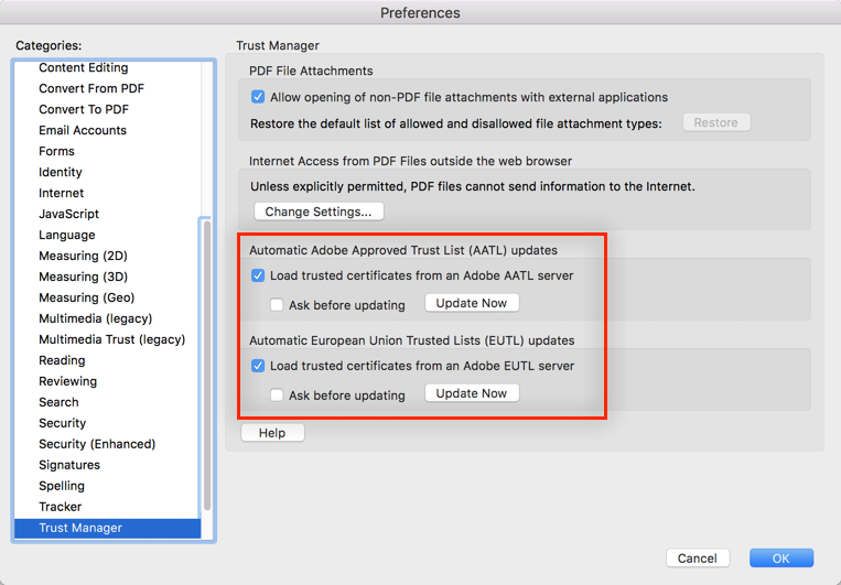 Certificatele devin corupte după actualizarea Acrobat sau Acrobat ...