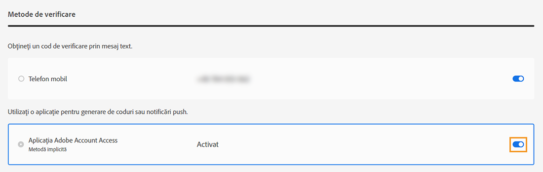 Opțiuni de autentificare fără parolă pentru aplicațiile și serviciile Adobe