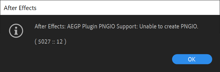 Выявленные неполадки в After Effects