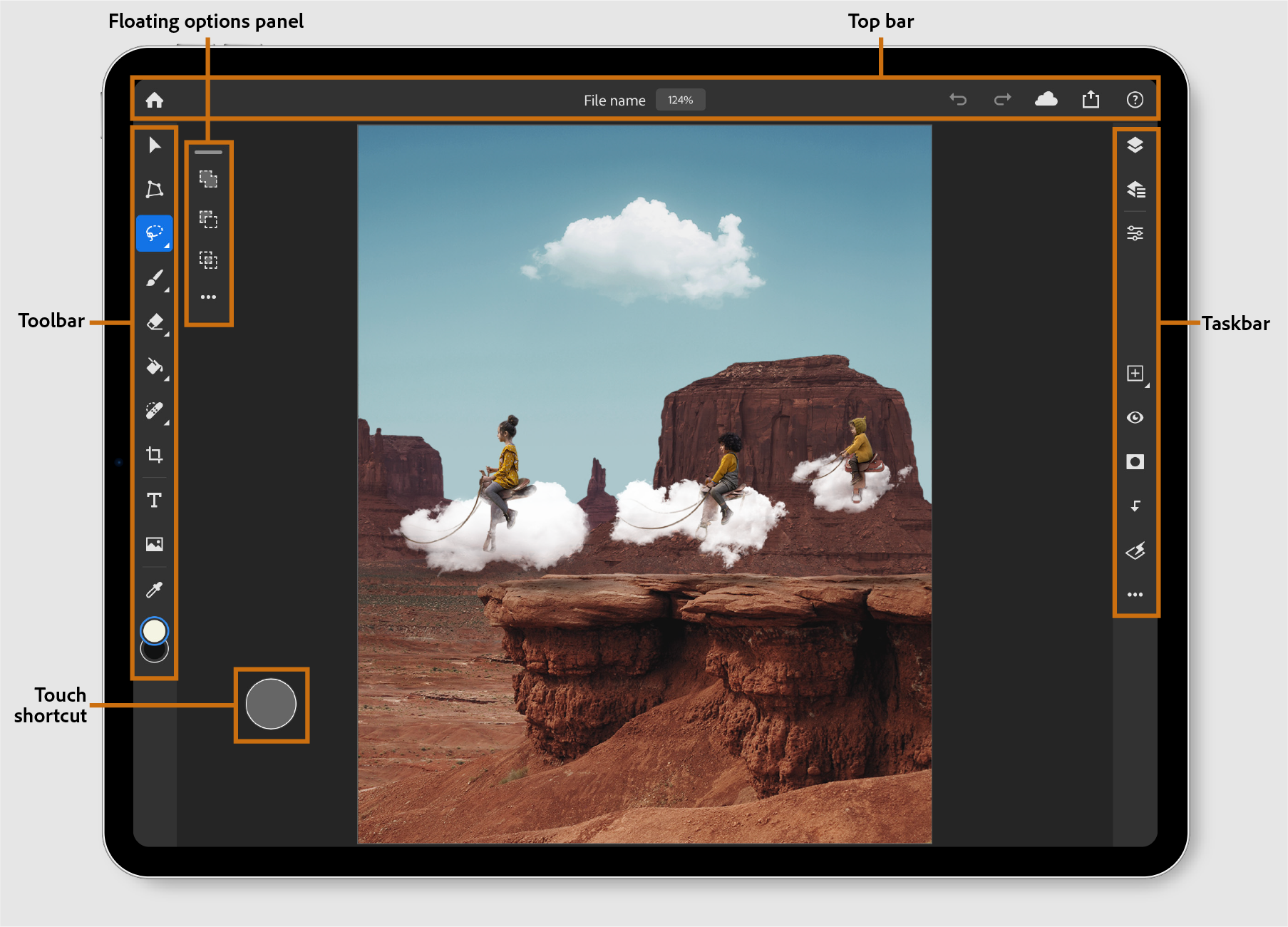 Давайте подробно рассмотрим рабочую среду в Photoshop для мобильных ...