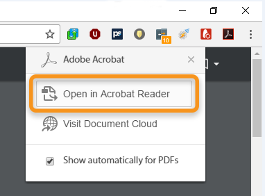 Öppna PDF-filer i Acrobat Reader från Chrome