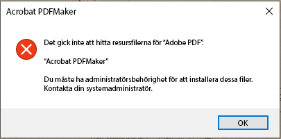 Det gick inte att hitta Adobe PDF-resursfiler | PDFMaker