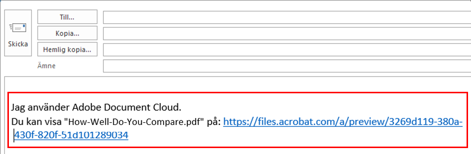 Adobe Document Cloud för Outlook, Acrobat