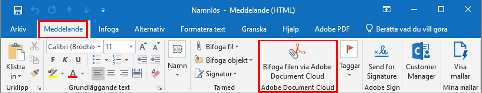 Adobe Document Cloud för Outlook, Acrobat