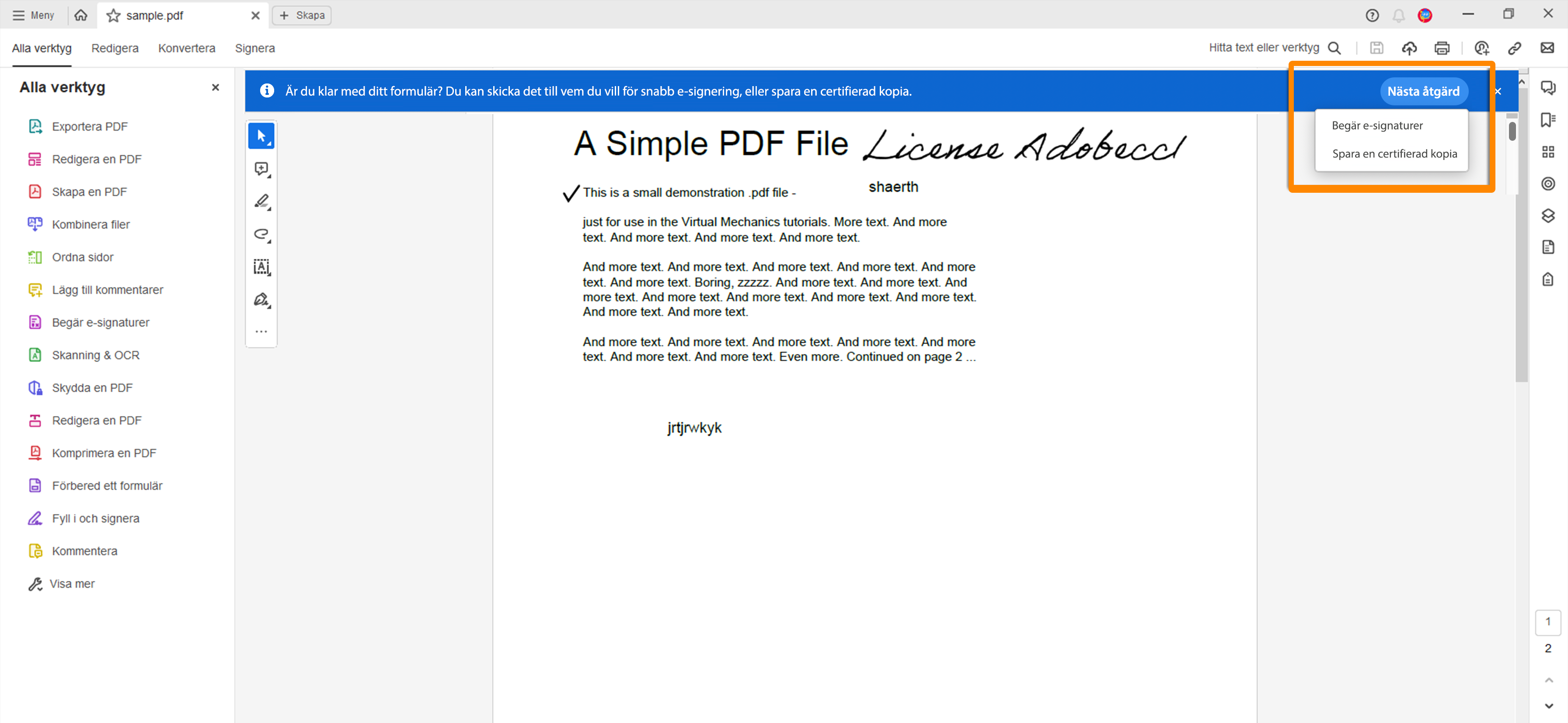 Sammanfattning av nya funktioner | Juniversionen 2023 av Acrobat